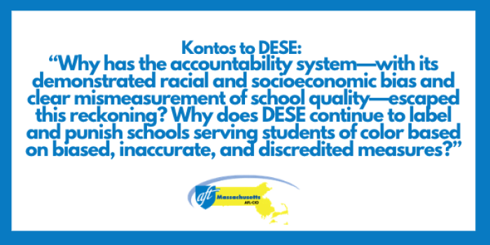 Kontos to DESE: Suspend Broken School Accountability System | AFT ...